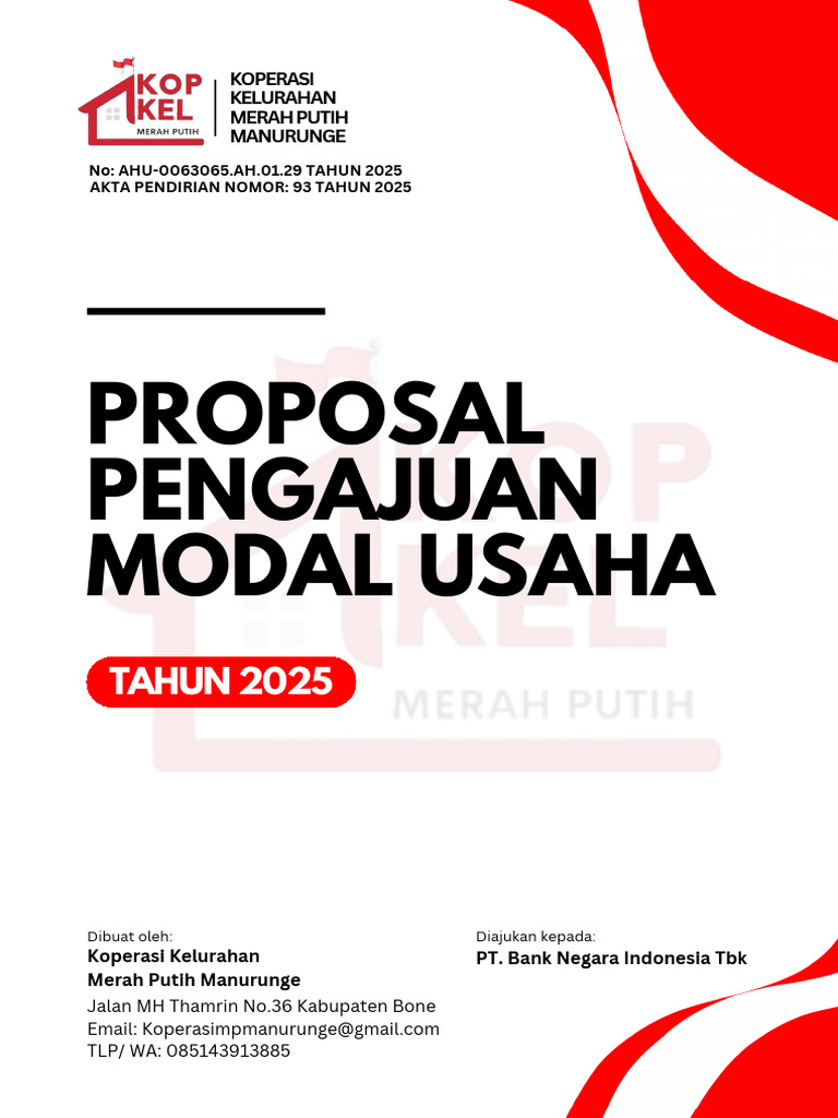 Proposal Modal Usaha Koperasi 2025 | PDF