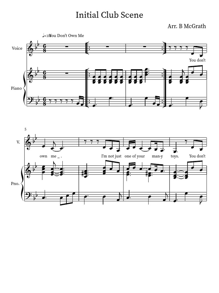 Initial Club Scene Music Arrangements | PDF