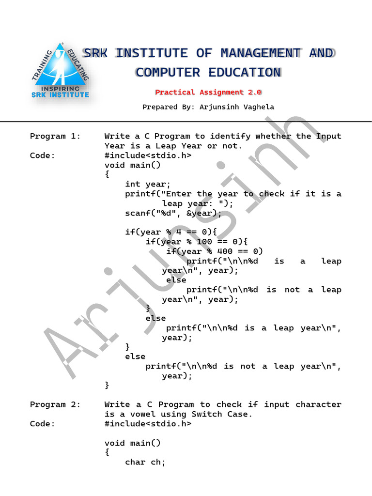 C Program 2.0 | PDF | Computer Engineering | Computer Science