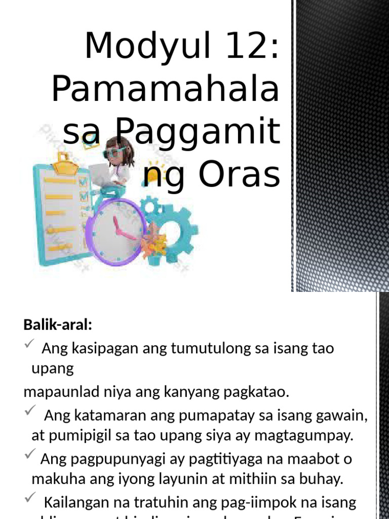 Modyul12-Pamamahala Sa Paggamit NG Oras | PDF