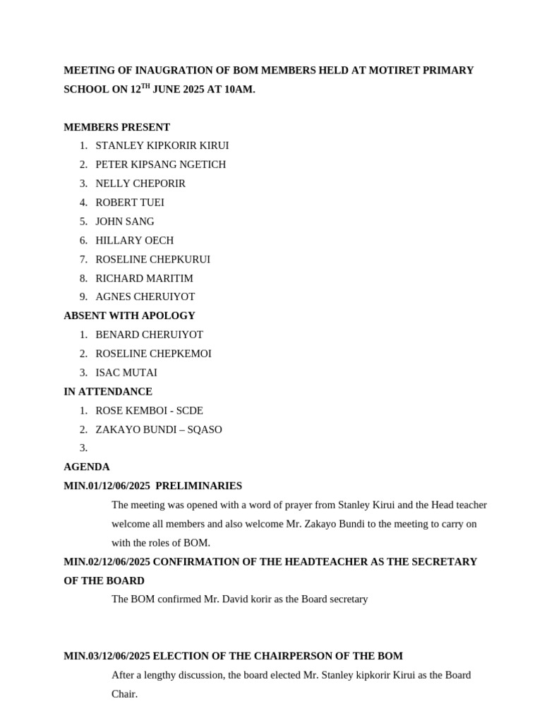 Bom Minutes | PDF