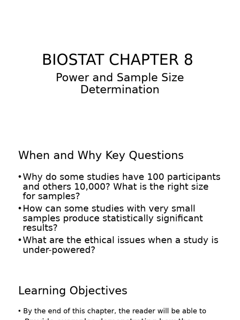 Chapter 8 Biostat Formula | PDF | Sample Size Determination | Standard ...