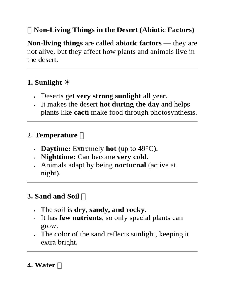 ? Non Living Things in The Dessret Notes | PDF