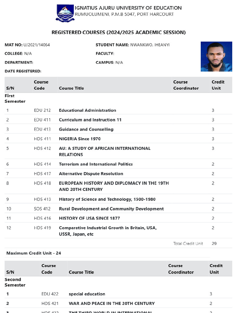 Course Registration | PDF