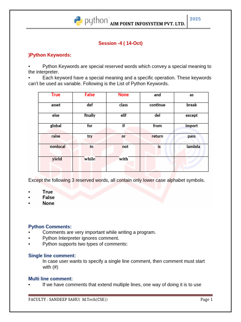 Session 4(14 Oct) | PDF | Integer (Computer Science) | Computer Programming