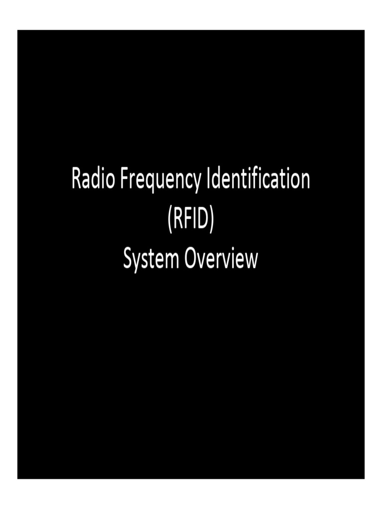 RFID Overview | PDF | Radio Frequency Identification | Broadcast ...