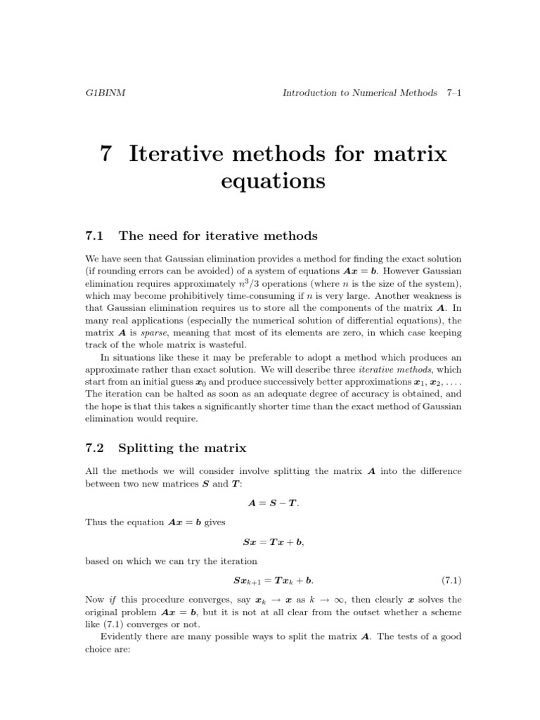 Examples To Iterative Methods | PDF | Eigenvalues And Eigenvectors ...