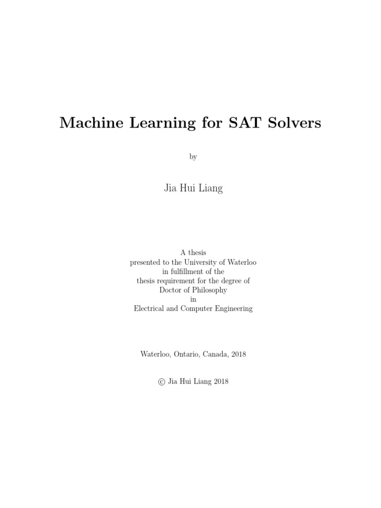 Machine Learning in SAT Solver Optimization | PDF | Theoretical ...