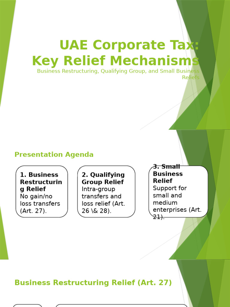 UAE Corporate Tax Relief Mechanisms | PDF | Taxes | Economies