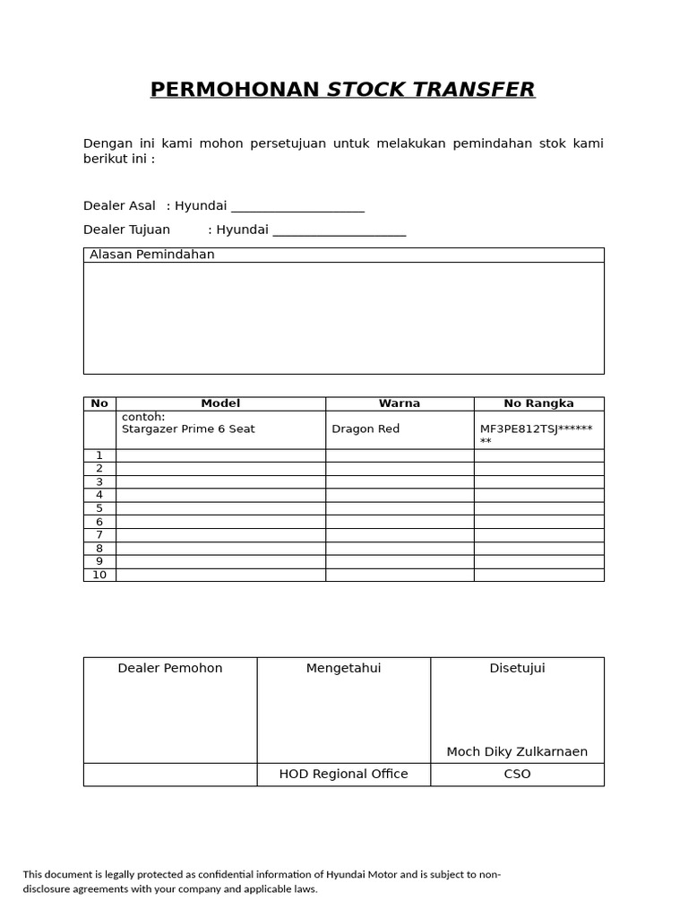 Form Transfer Stock (1) | PDF