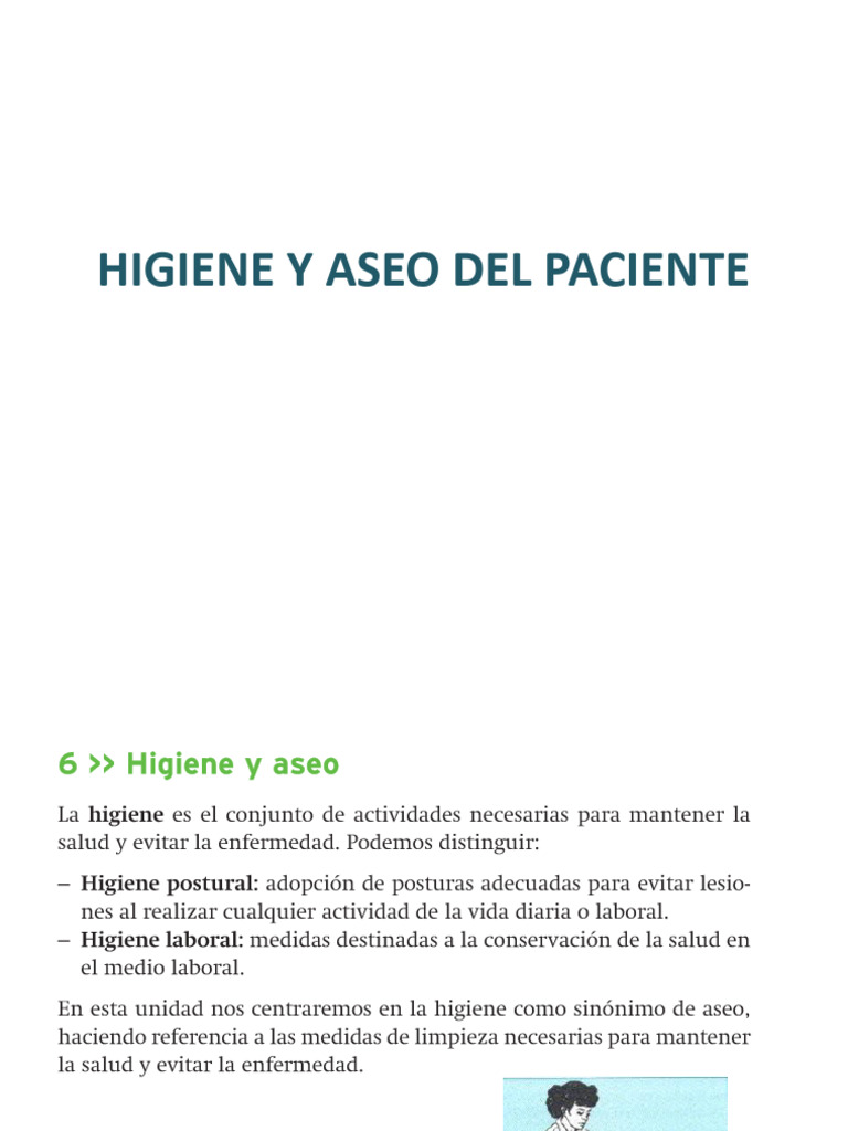 Técnicas de Higiene y Aseo del Paciente | PDF | Higiene oral | Higiene