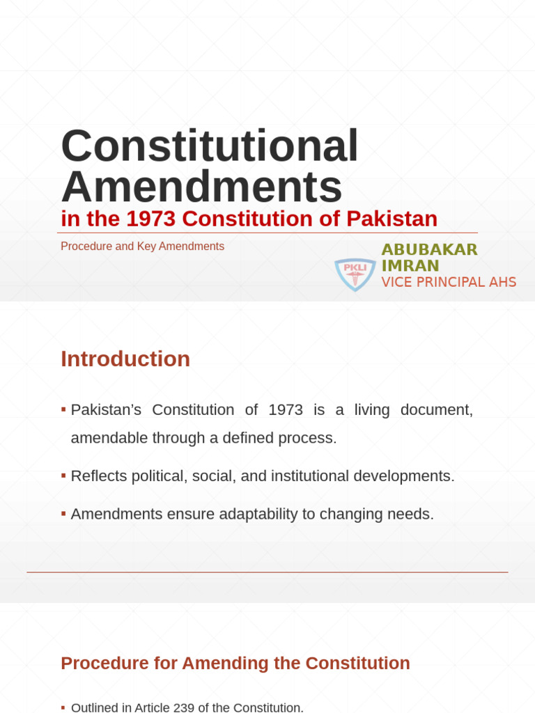 Constitutional Amendments | PDF | Constitutional Amendment | Parliament ...