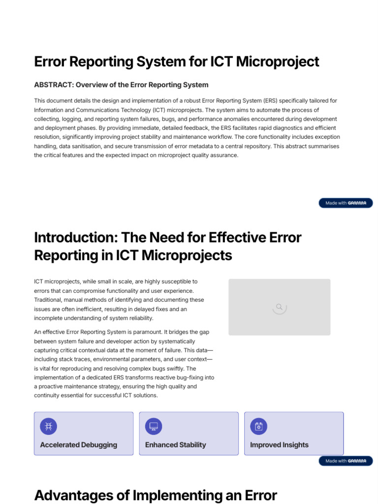 Error Reporting System For ICT Microproject | PDF | Computer Security ...