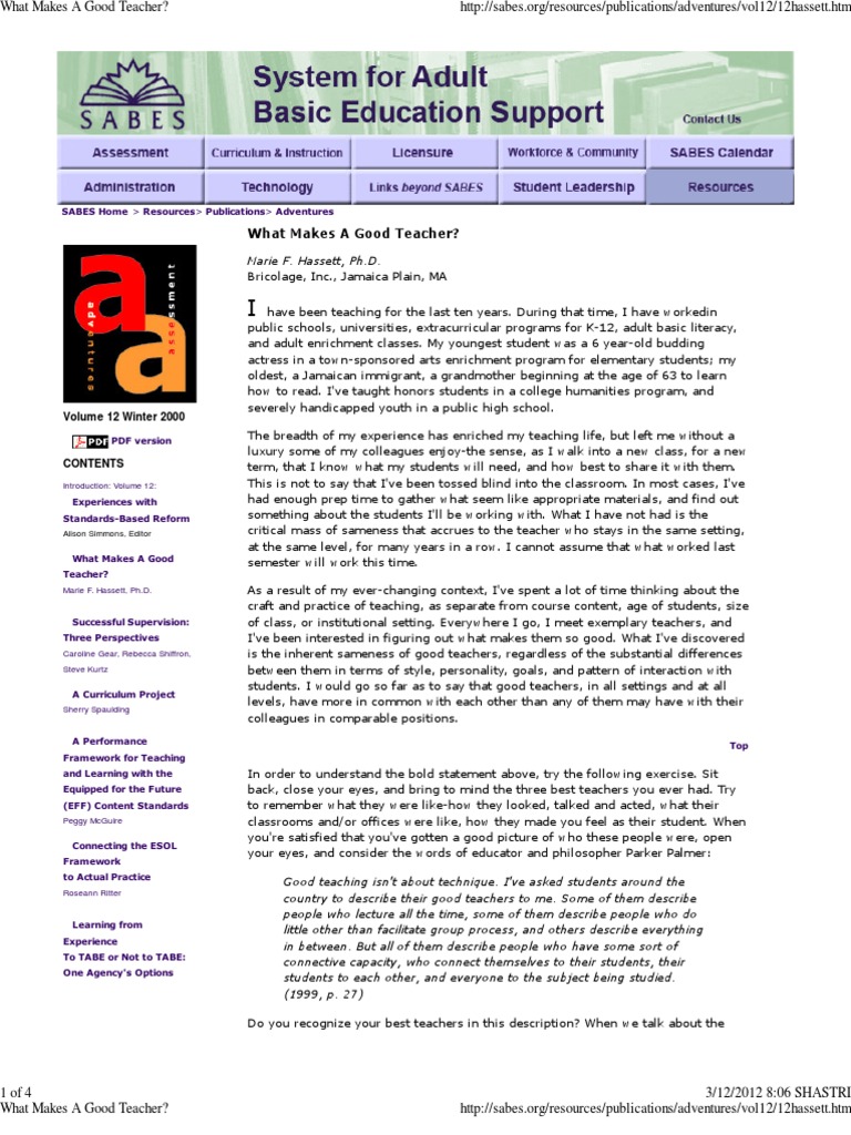 What Makes a Good Teacher | Teachers | Classroom