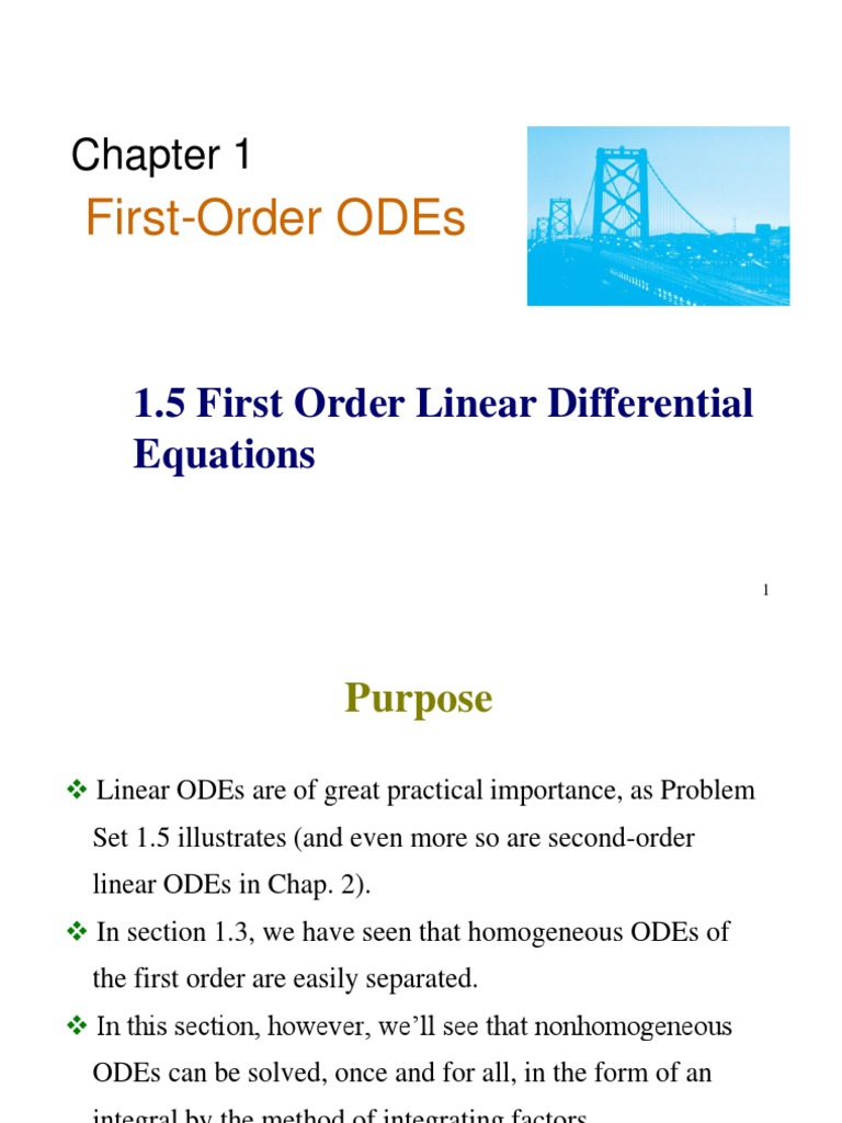 First-Order Odes | PDF | Ordinary Differential Equation | Differential ...