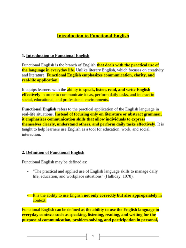 Understanding Functional English Skills | PDF | Communication | Essays