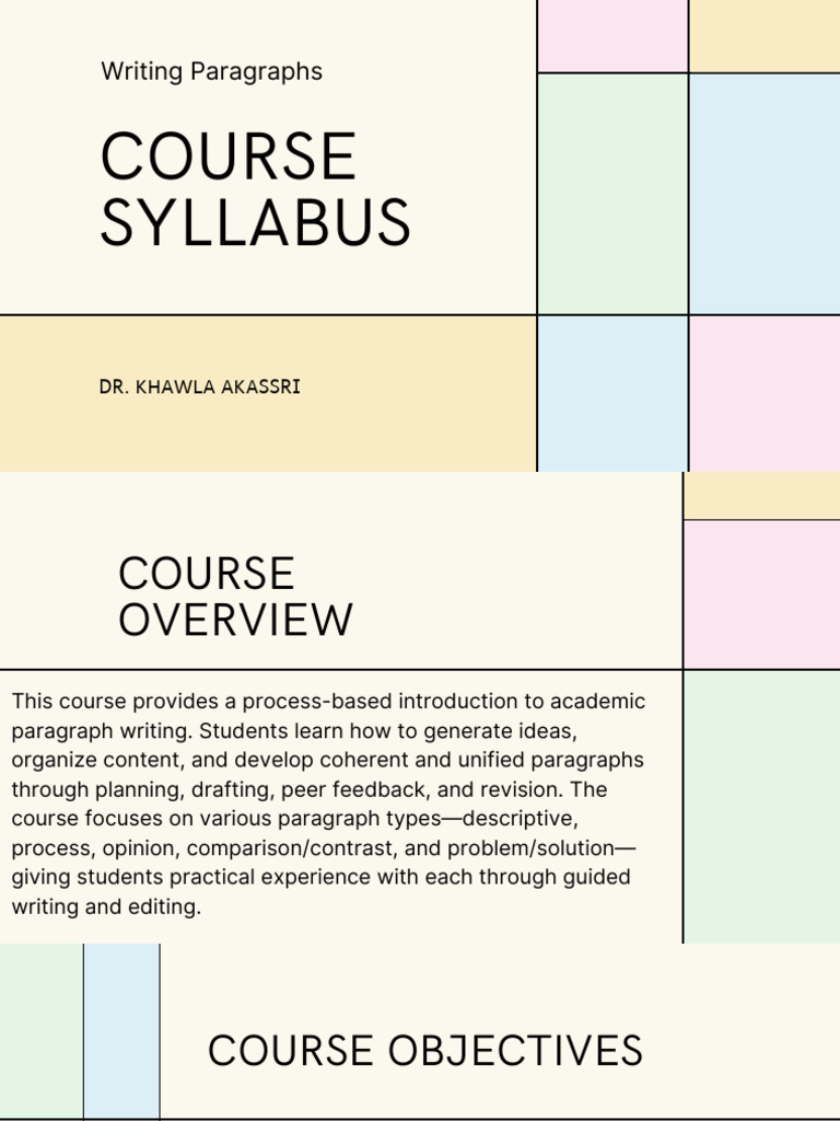 Academic Paragraph Writing Course Syllabus | PDF