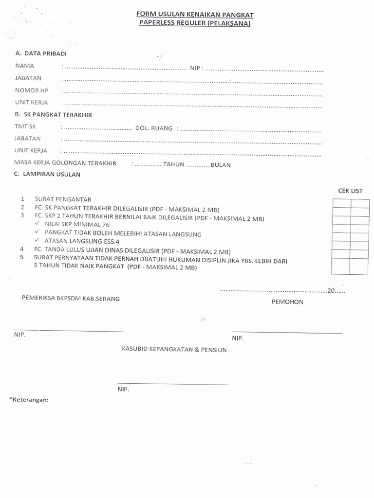 Form Usul KP | PDF