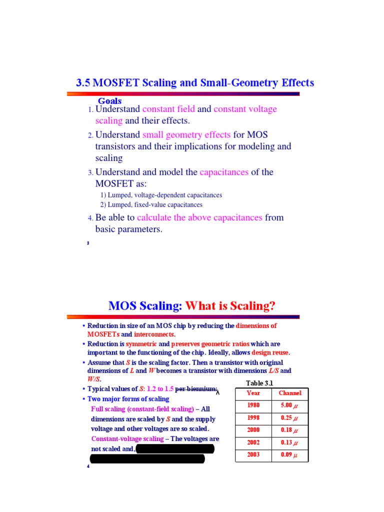 3.5 MOSFET Scaling and Small-Geometry Effects | PDF | Mosfet | Field Effect Transistor