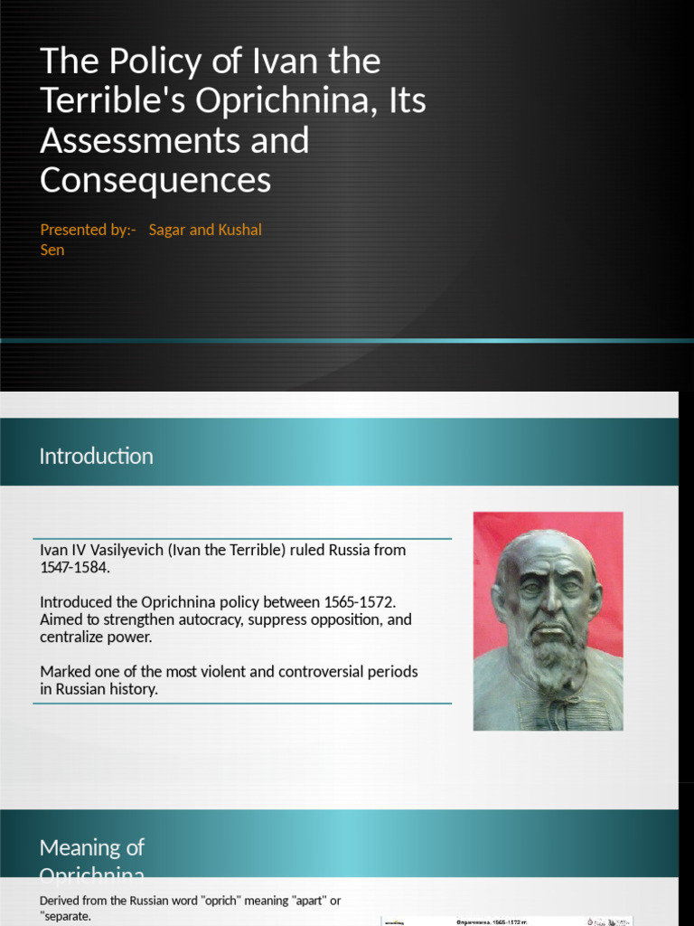 Ivan the Terrible's Oprichnina Policy Analysis | PDF