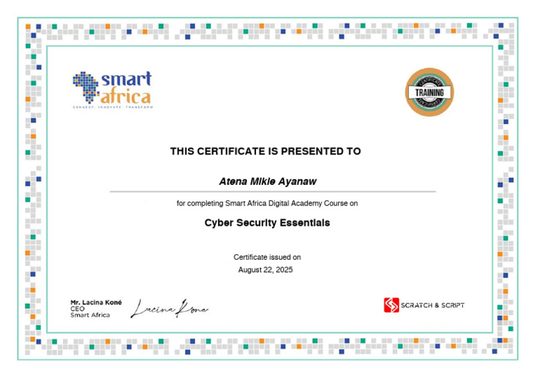 Cyber Security Essentials Certificate | PDF
