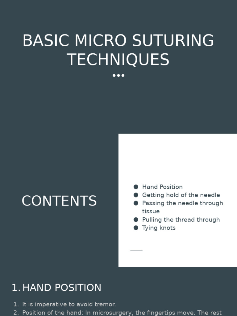 Essential Microsuturing Techniques | PDF | Surgical Suture | Knot