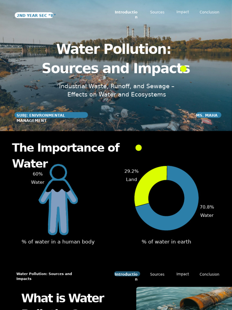 Water Pollution Sources and Its Impacts | PDF | Water Pollution ...