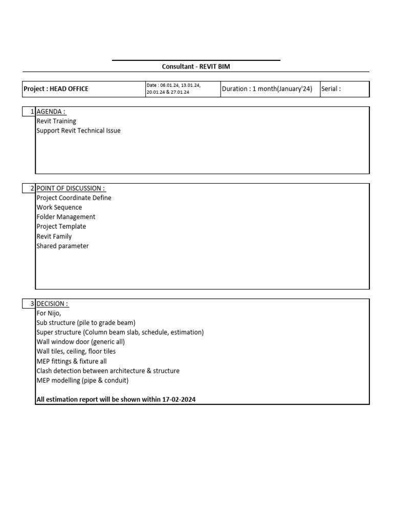 Revit Training and Project Coordination Plan | PDF