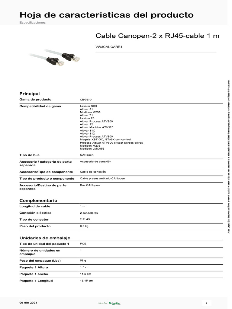 Lexium SD3 y Motores - VW3CANCARR1 | PDF