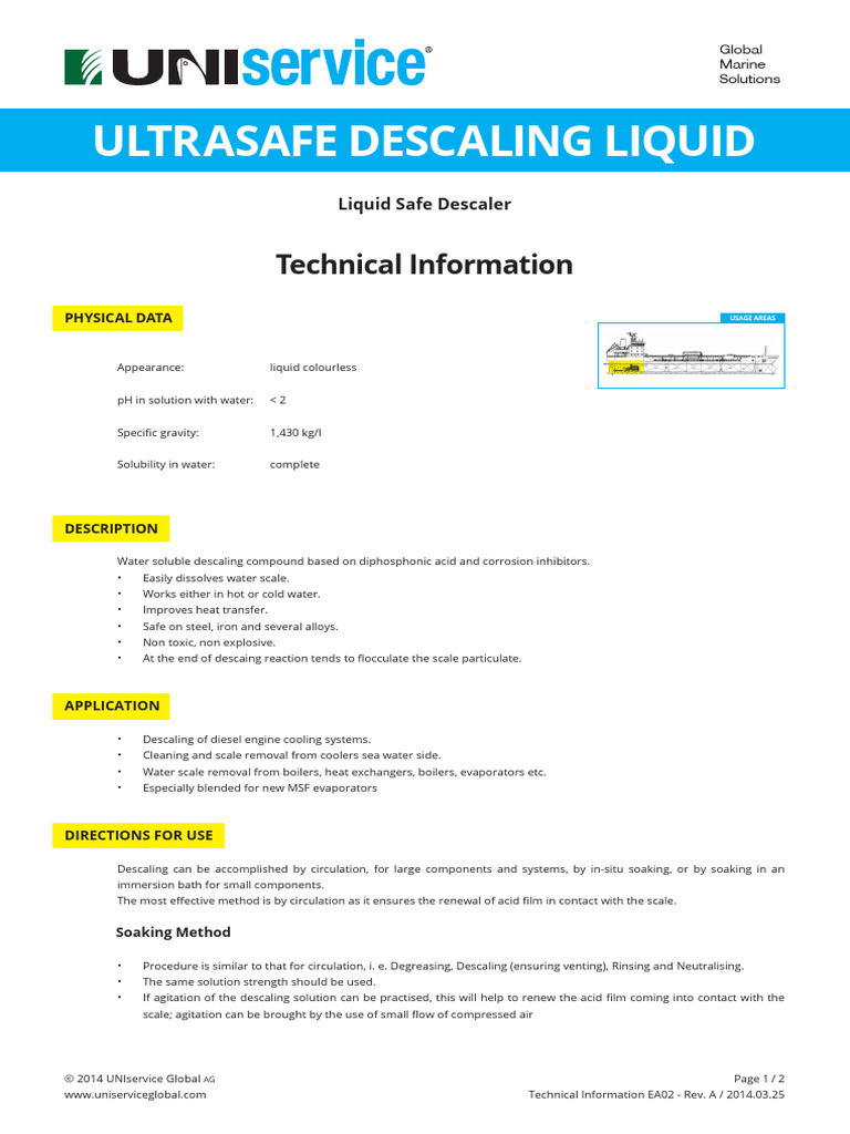 UltraSafe Liquid Descaler Guide | PDF