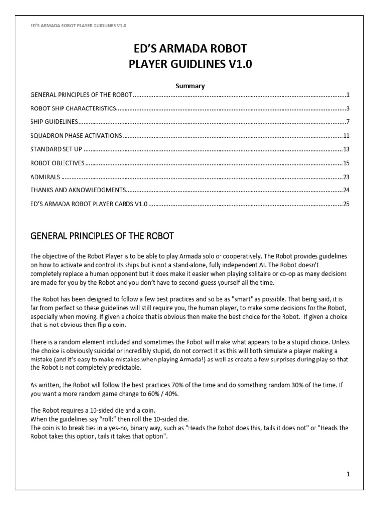 Armada Robot Guildines and Cards V1.0 | PDF | Ships | Cruiser