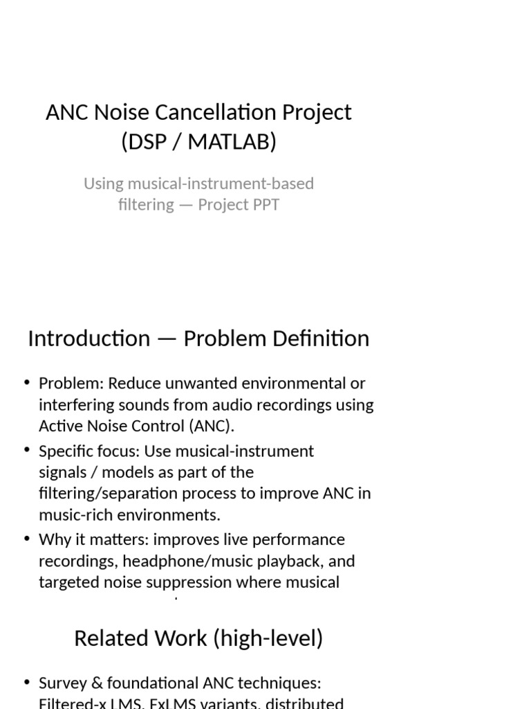 ANC Project Presentation | PDF | Noise | Deep Learning