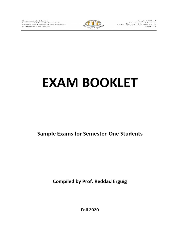 Exam Booklet: Sample Exams For Semester-One Students | PDF | Internet ...