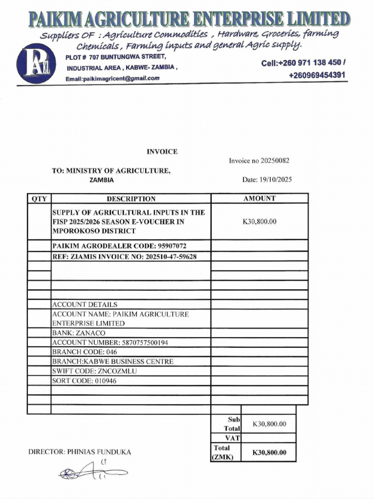Physical Invoice 59628 | PDF