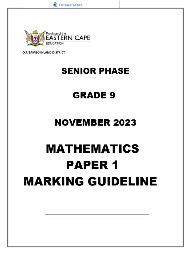 Grade 9 Math Marking Guidelines 2023 | PDF | Mathematics | Discrete ...
