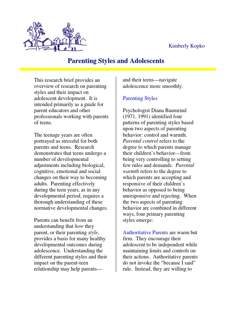 Parenting Styles and Adolescents | PDF | Parenting | Relationships