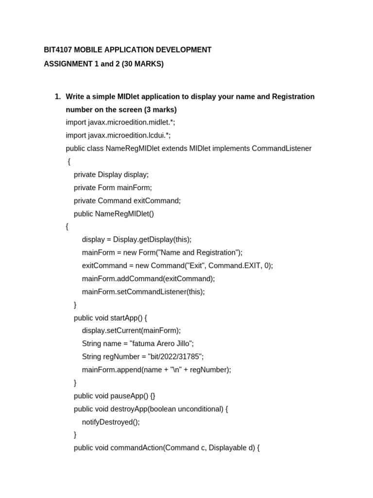 Share BIT4107 Assignment1 and 2 | PDF | 4 G | Mobile Device