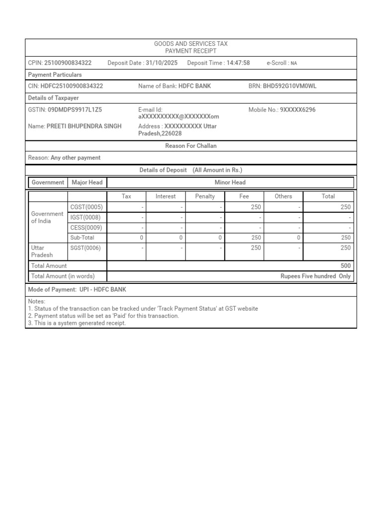 GST-Challan Receipt | PDF