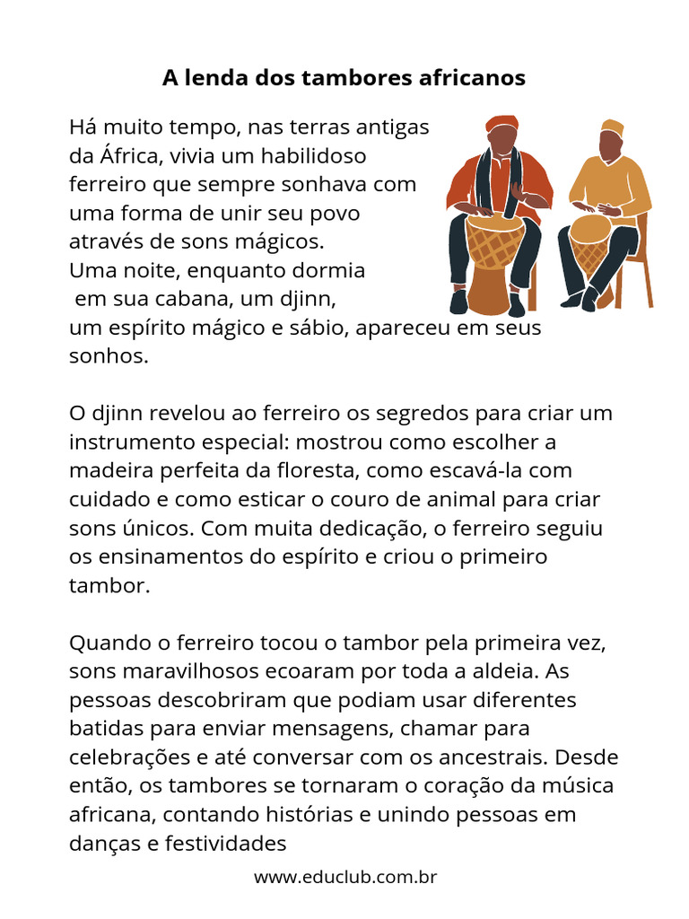 A Lenda dos Tambores Africanos | PDF