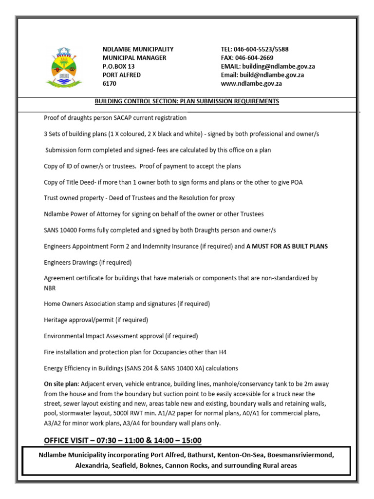 Ndlambe Building Plan Submission Guide | PDF