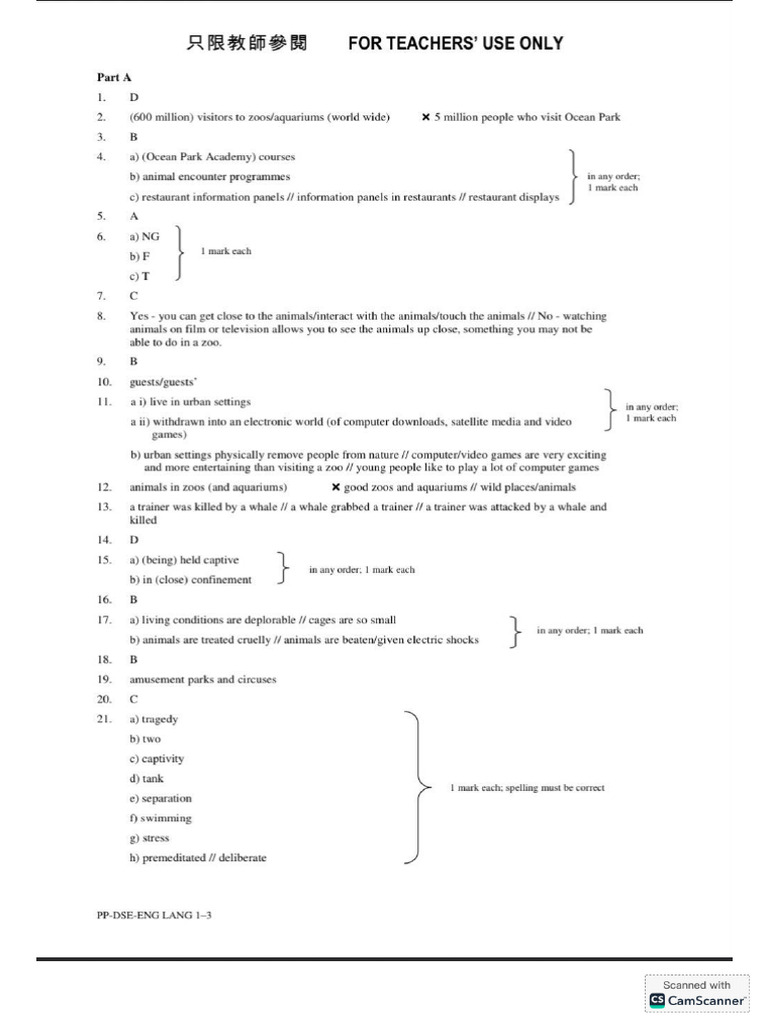 Reading Paper Answers | PDF
