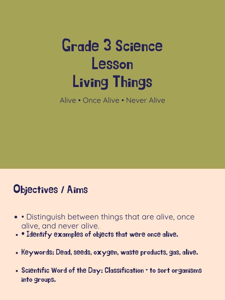 Grade 3 Science: Living vs. Non-Living | PDF