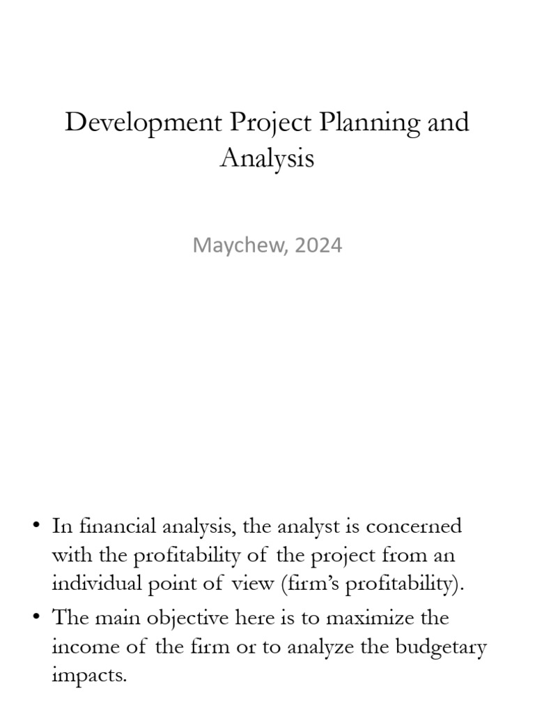 Chapter 5 Development Project Planning and Analysis | PDF | Cost–Benefit Analysis | Net Present ...