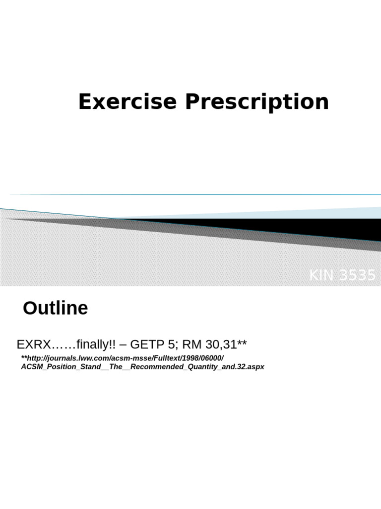 Principles of Exercise Prescription Guide | PDF | Strength Training ...