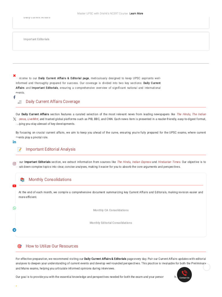 Latest Current Affairs 2025, Daily News & Editorials PDF | PDF