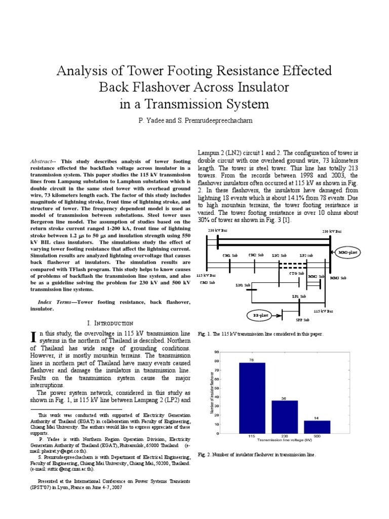 Analysis of Tower Footing Resistance Effected Back Flashover Across ...