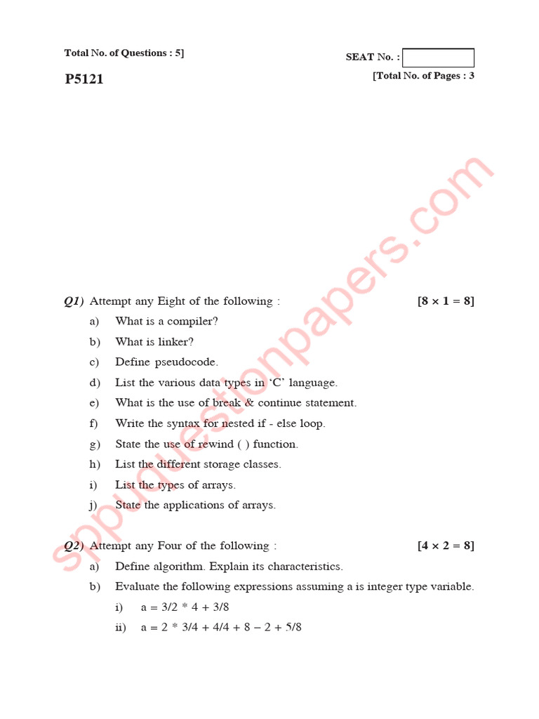 BSC Computer Science Cs Semester 1 2022 April Problem Solving Using ...
