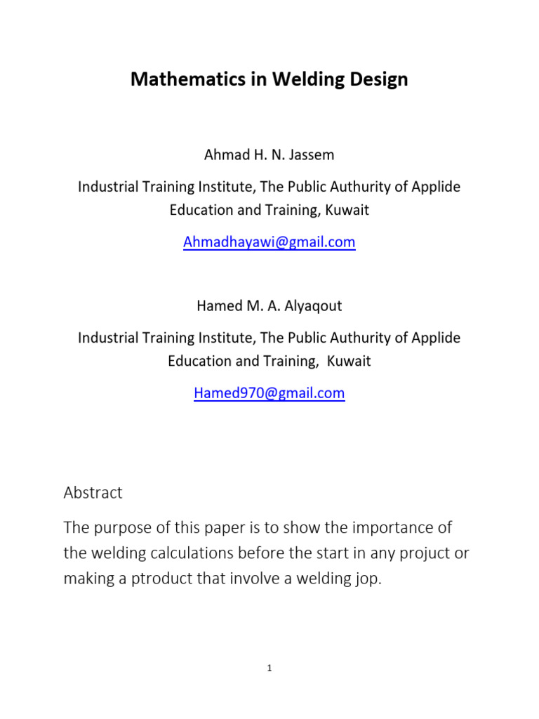 Mathematics in Welding Design | PDF | Welding | Construction