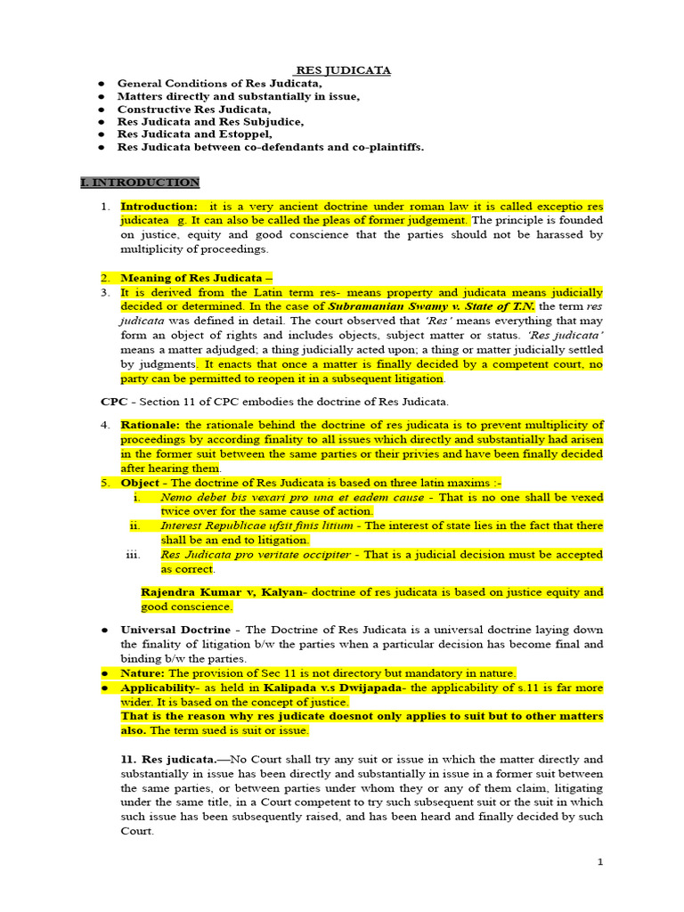 Res Judicata | PDF | Res Judicata | Lawsuit