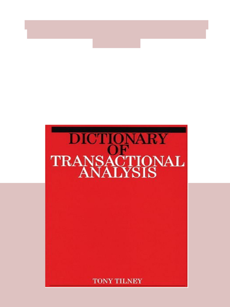 Dictionary of Transactional Analysis Exc Business And Economy Whurr 1st ...